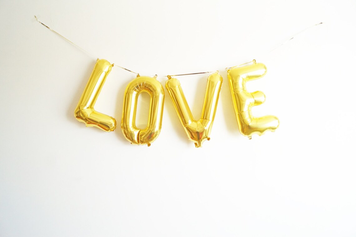 LOVE Letter Balloon Banner 16 Air Fill Bachelorette | Etsy