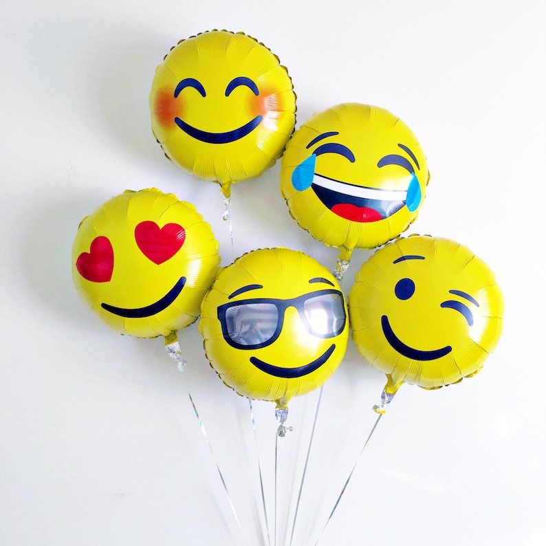 Emoji Wink Lol Hearts Sunglasses Smiley Face Poop Mylar Foil - Etsy Canada