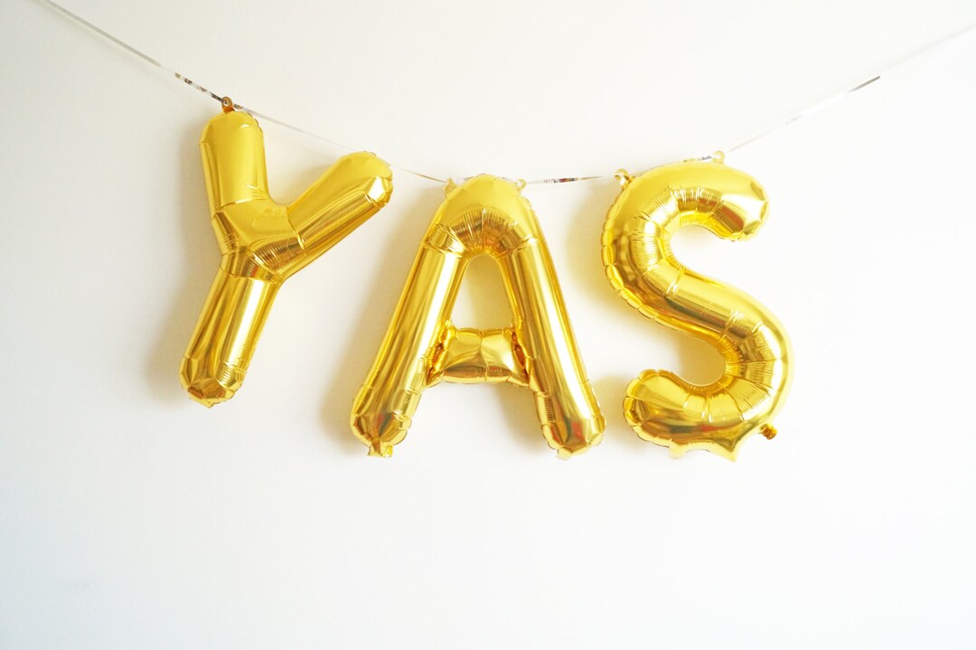 YAS Letter Balloon Banner 16 Air Fill Balloons Yas - Etsy