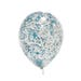 Metallic Silver Turquoise Confetti Balloons - 11 16 24 36 Inch Size ...