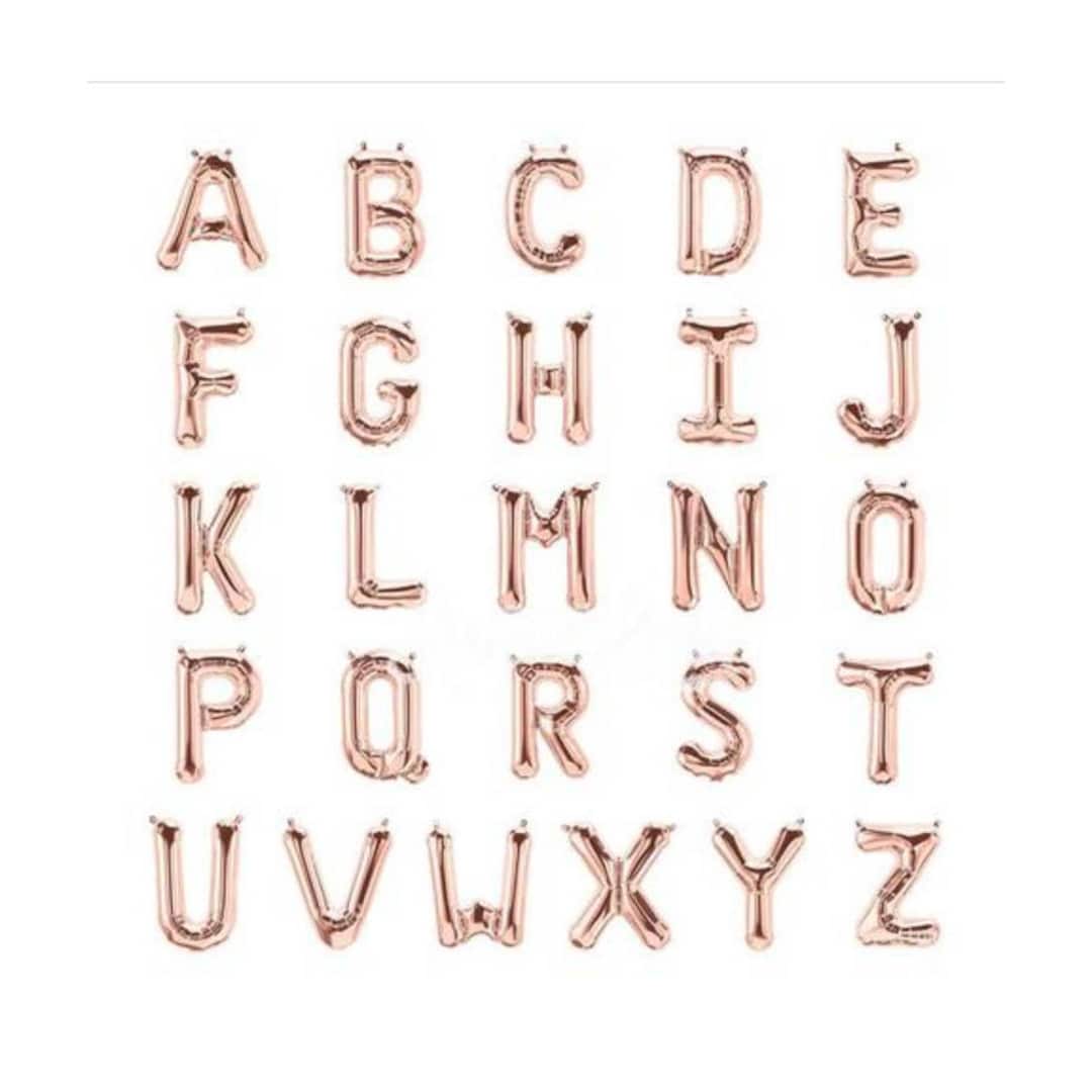 16" Rose Gold Letter & Number Balloons - Air Fill Balloon - CUSTOM ...