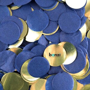 Navy Gold Confetti Tissue Paper Round Confetti Bridal Shower Ideas Baby ...
