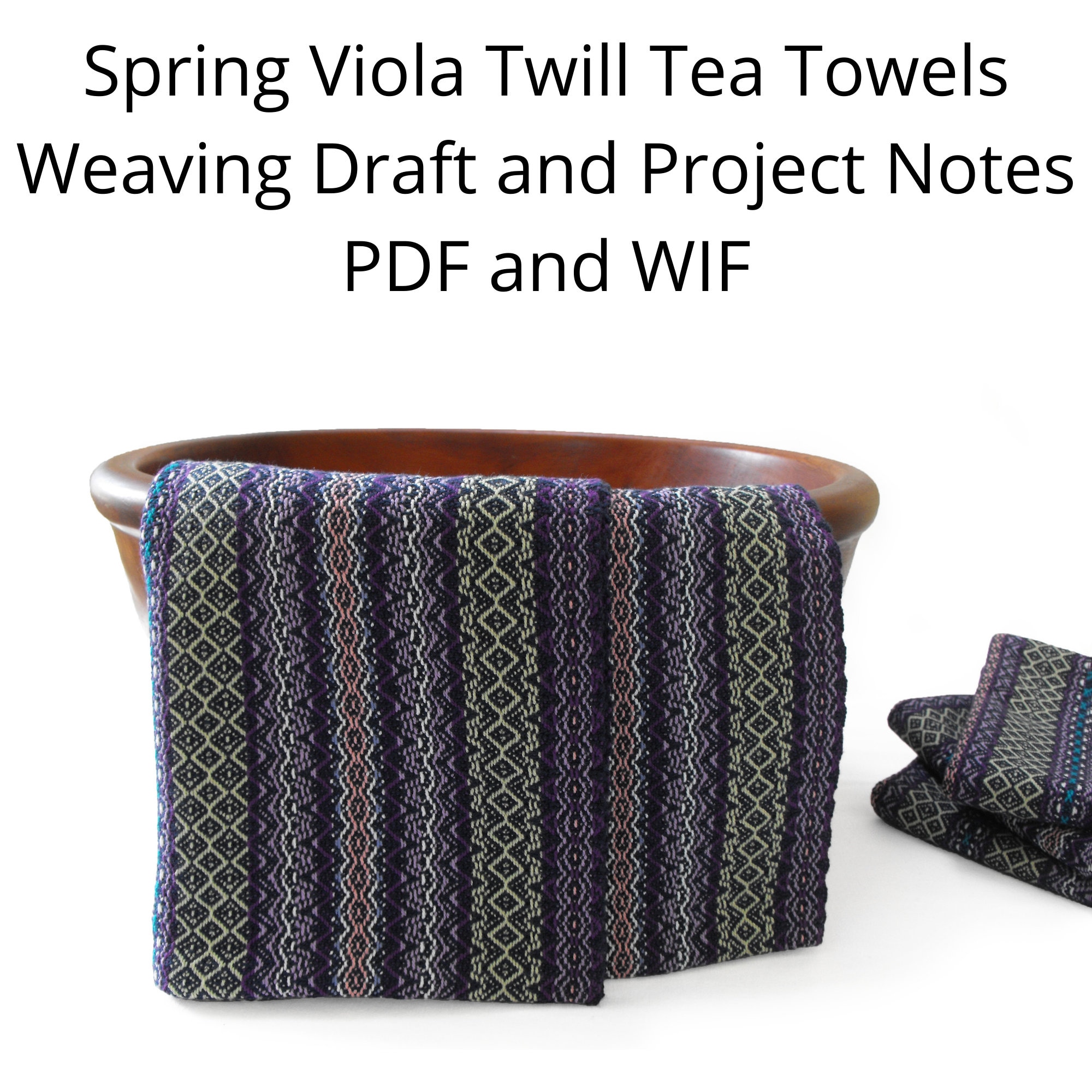 Spring Viola Twill Tea Towels Weaving Pattern and WIF File, Twill ...