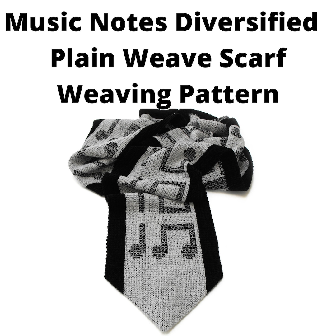 Music Notes Diversified Plain Weave Scarf Weaving Pattern and WIF File ...