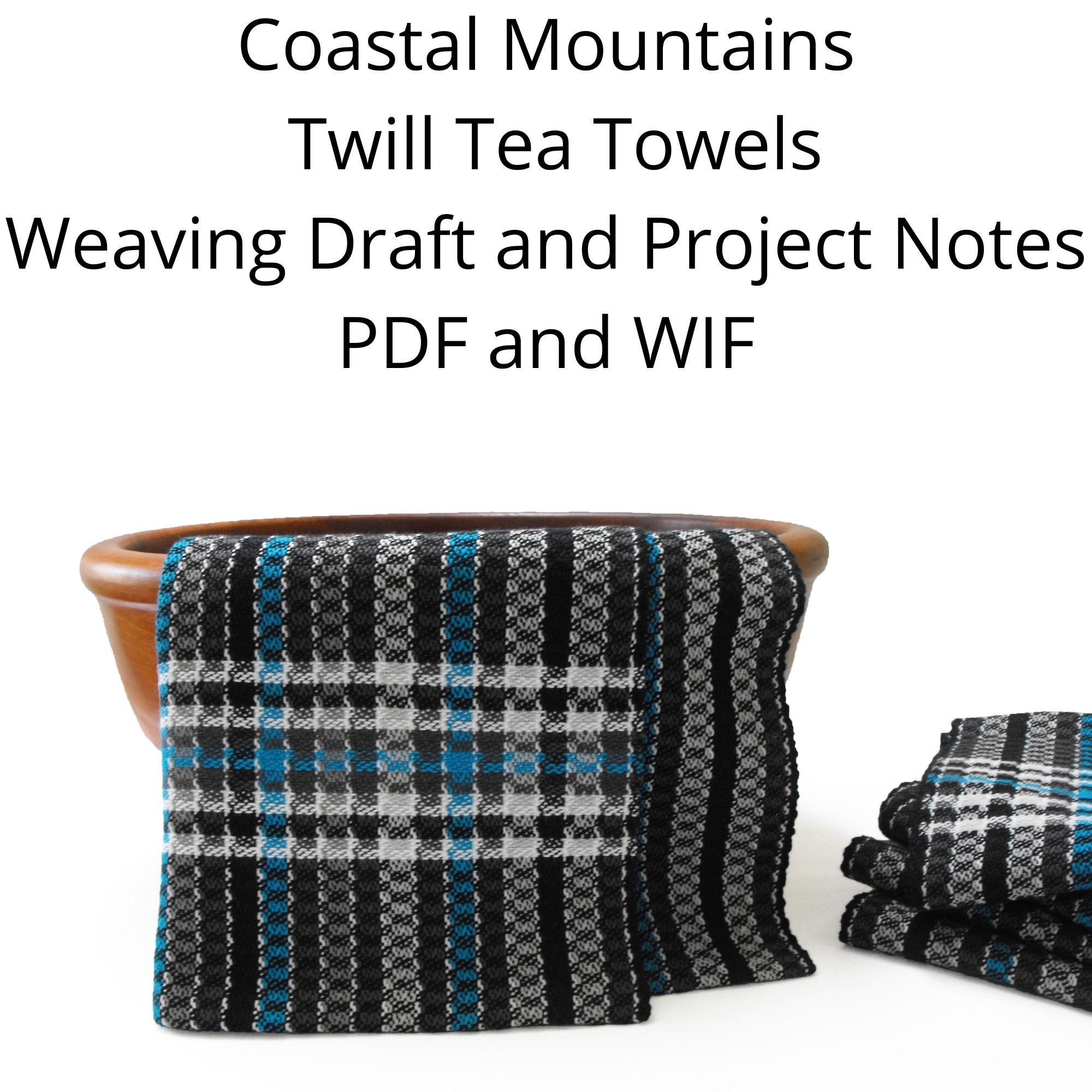Coastal Mountains Twill Tea Towels Weaving Pattern and WIF File, Twill ...
