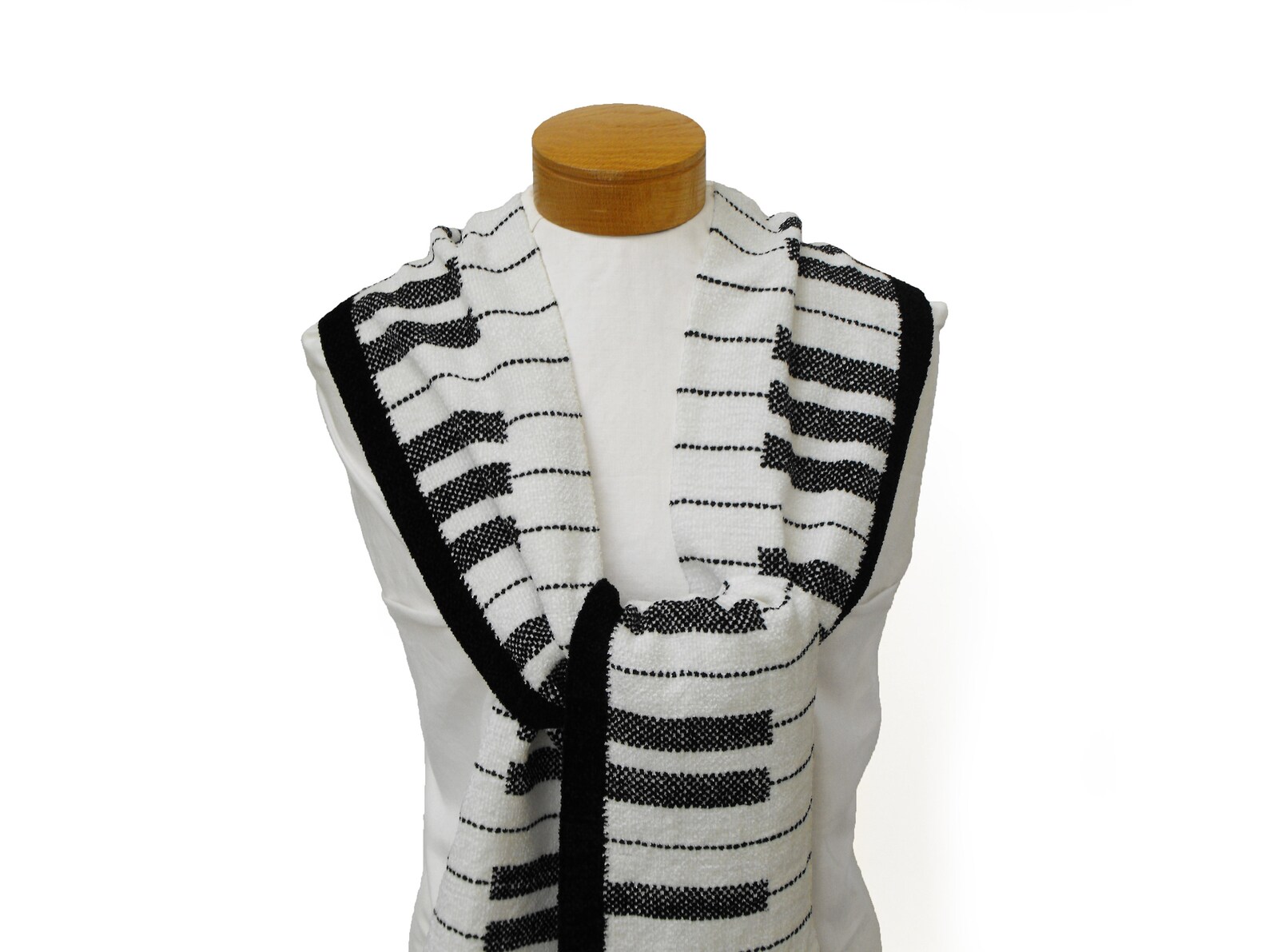 Piano Scarf Handwoven Piano Key Scarf Music Black and White - Etsy Canada