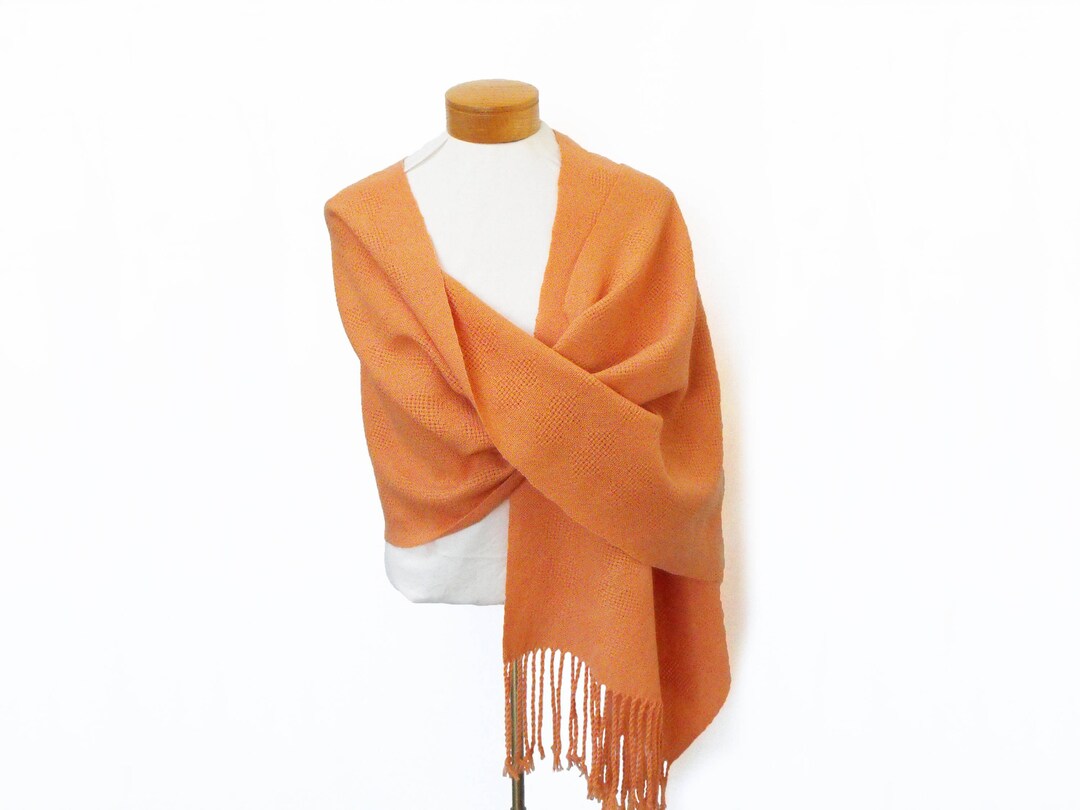 Handwoven Orange Shawl Merino Wool Shawl Orange Shawl Wool - Etsy UK