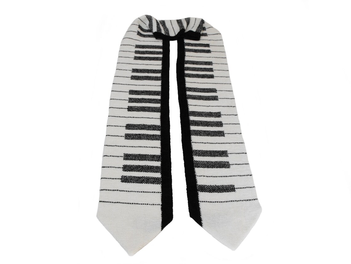 Piano Keys Scarf Handwoven, Hand Woven With Black and White Chenille ...