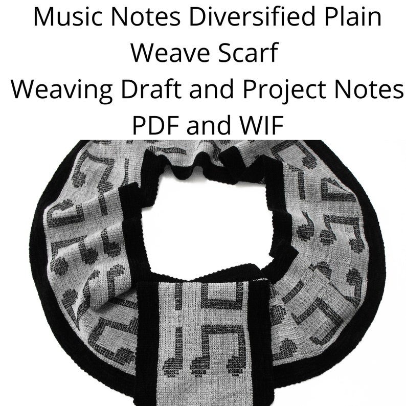 Music Notes Diversified Plain Weave Scarf Weaving Pattern and WIF File ...