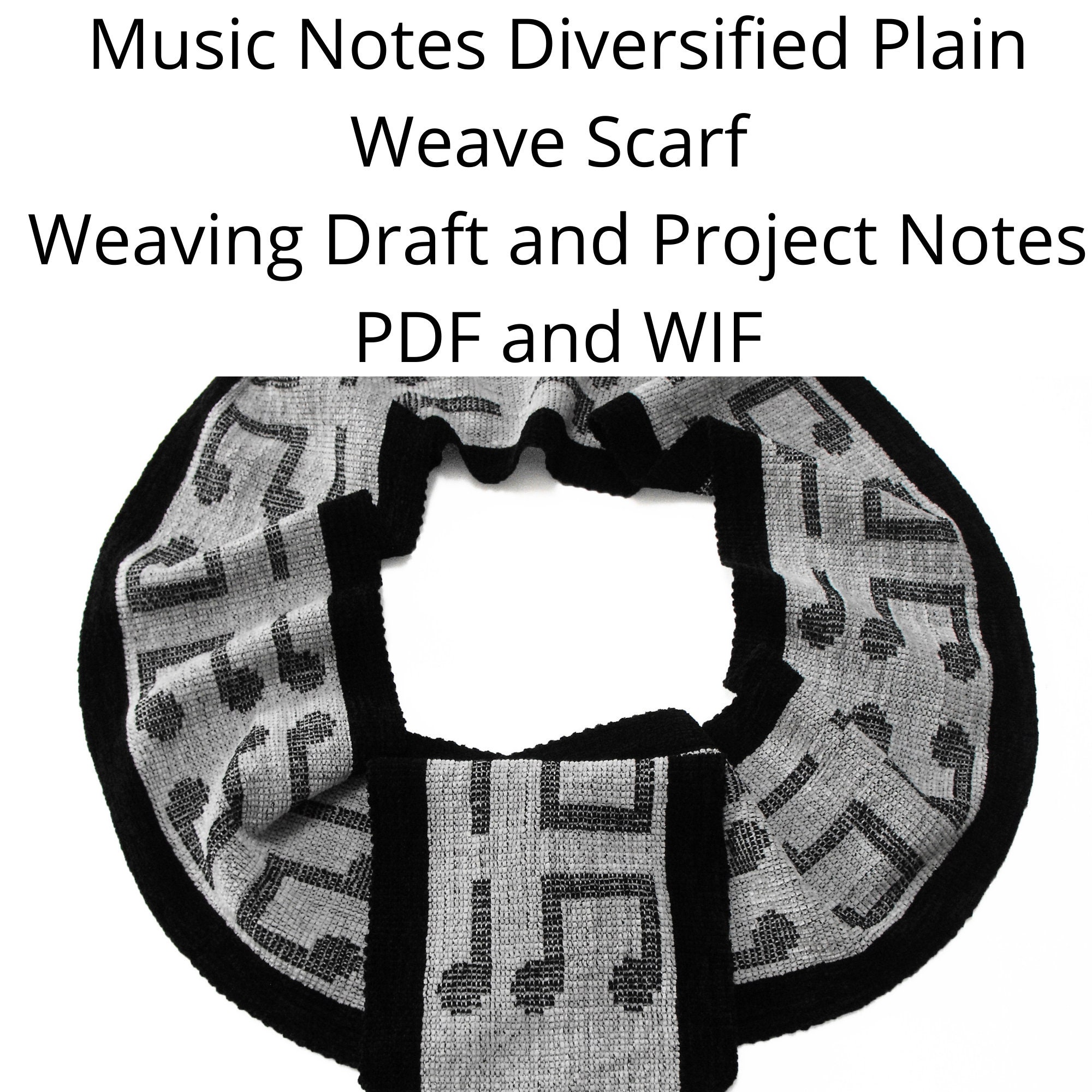 Music Notes Diversified Plain Weave Scarf Weaving Pattern and WIF File ...