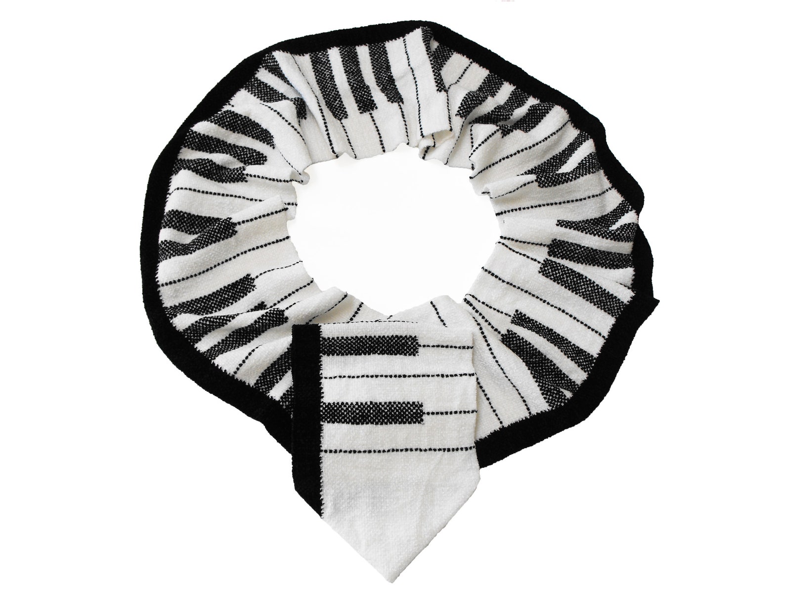 Piano Scarf Handwoven, Piano Key Scarf Music, Black and White Scarf ...