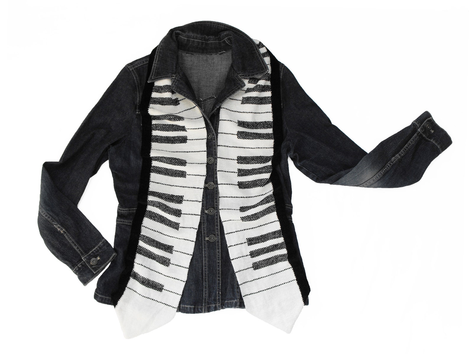 Piano Scarf Handwoven, Piano Key Scarf Music, Black and White Scarf ...