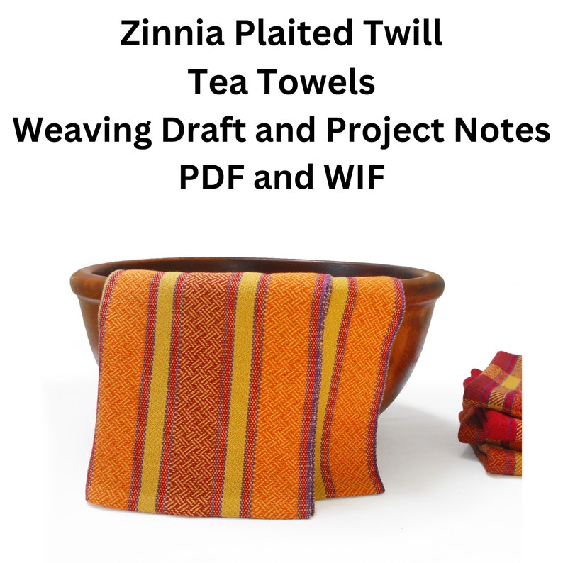 Zinnia Plaited Twill Tea Towels Weaving Pattern and WIF File, Twill ...