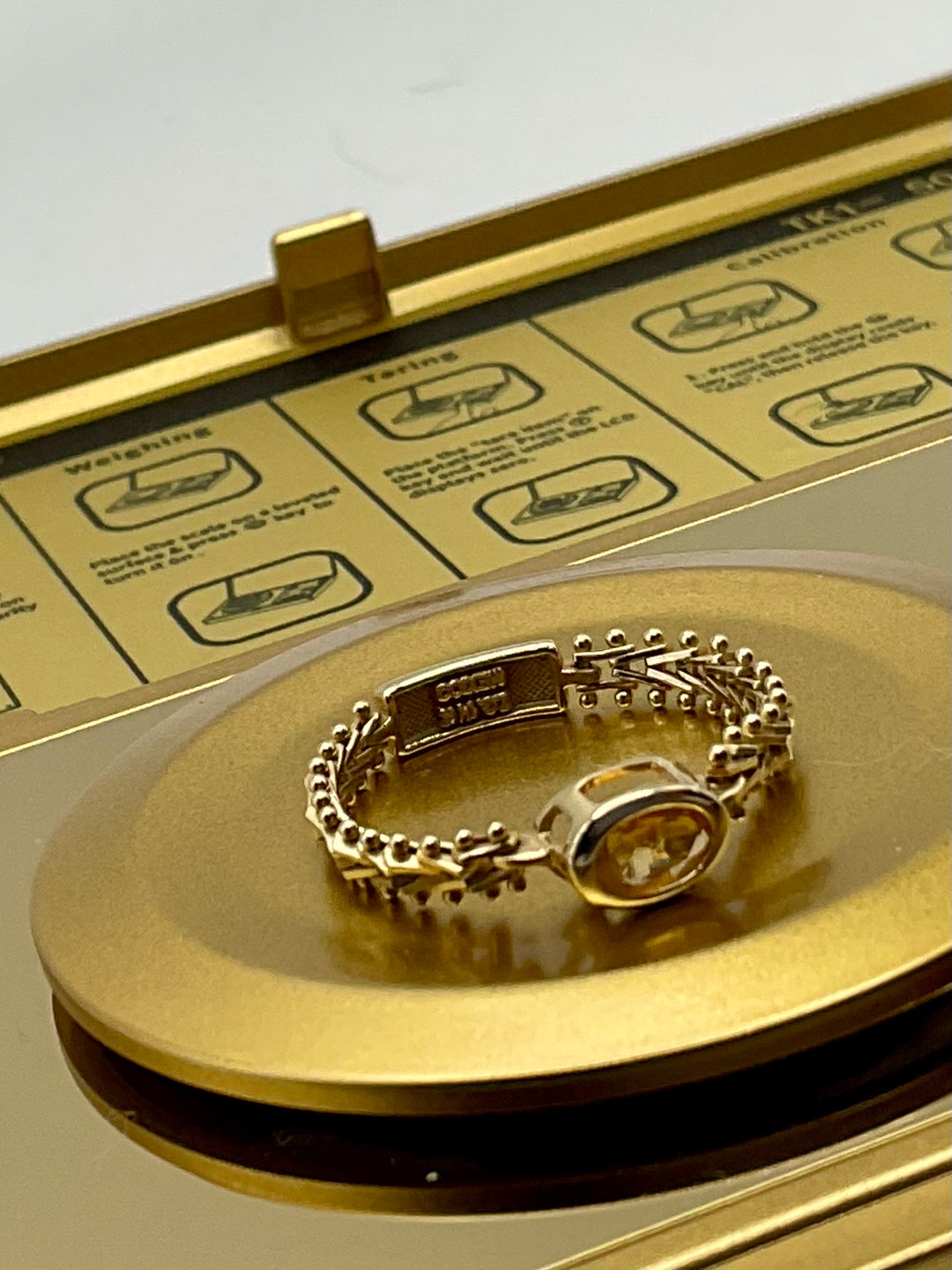 CAVIAR DREAMS Vintage 14K Yellow Imperial Gold Genuine Citrine Flexible ...