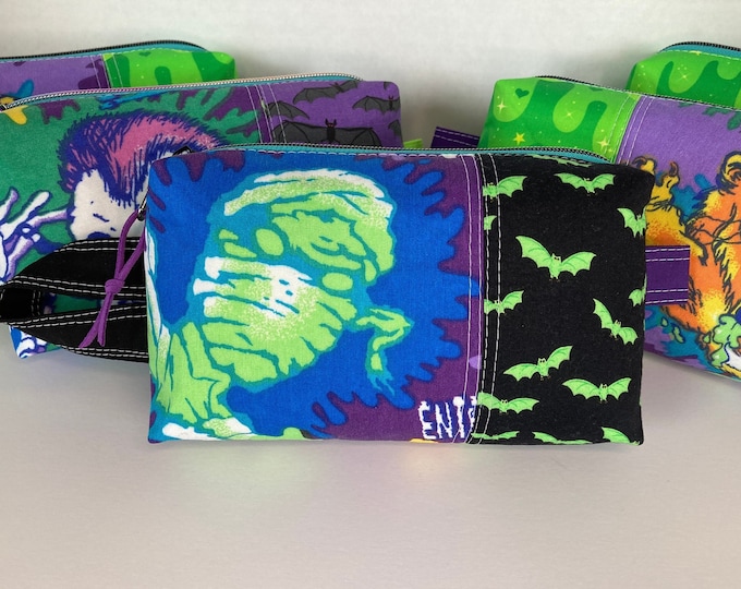 Goosebumps Mummy + Bats Boxy Zipper Pouch. RL Stine Makeup Bag. Vintage ...