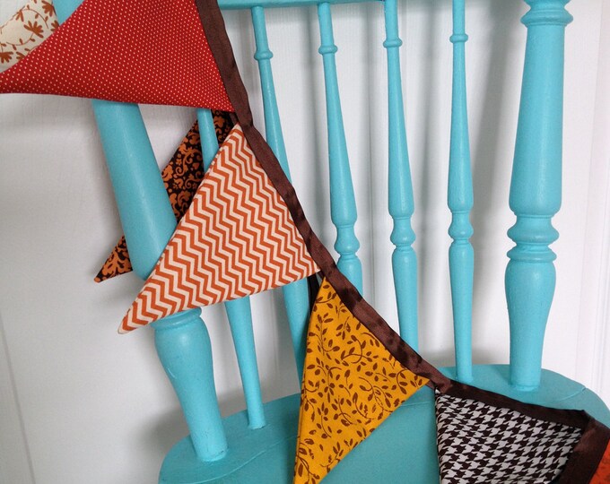 Autumn Leaves Fabric Pennant Banner in Fresh Fall Colors With - Etsy