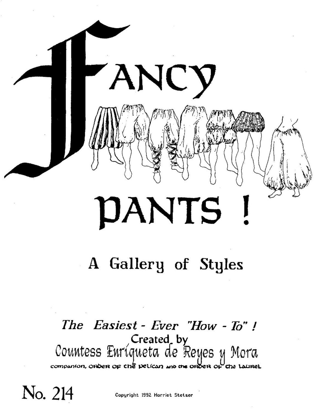 Fancy Pants - Costume Pants DIY Booklet - Etsy