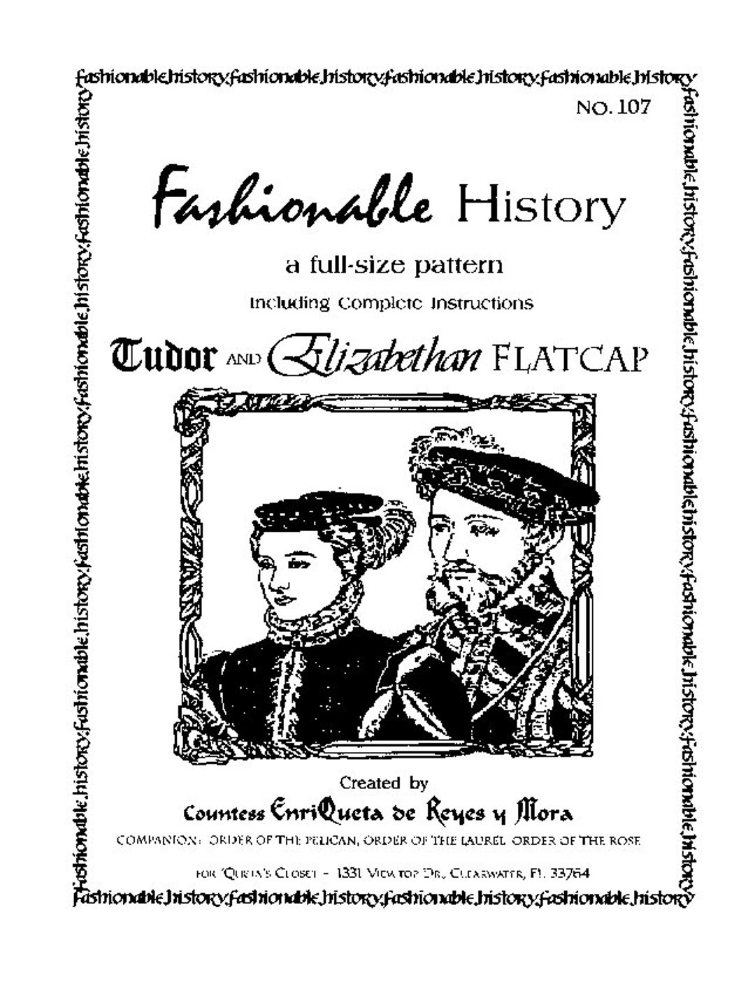 Tudor Elizabethan Flat Cap Pattern by Queta's Closet Pat. No.107 - Etsy