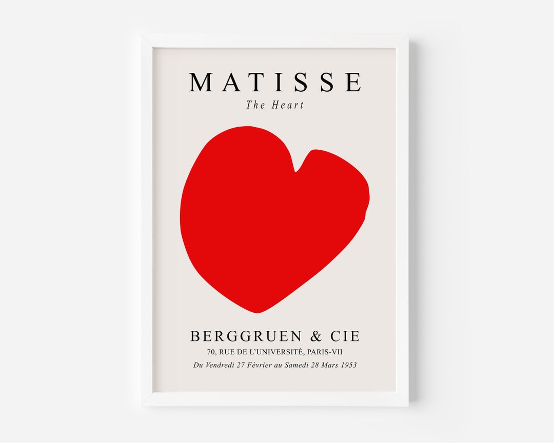Matisse Heart Print, Matisse Heart, Heart Print, Exhibition Poster ...