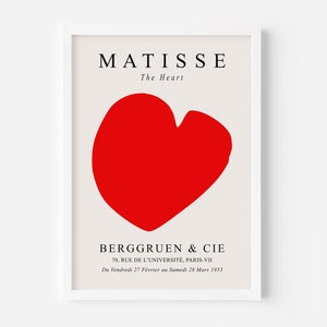 Matisse Heart Print, Matisse Heart, Heart Print, Exhibition Poster ...