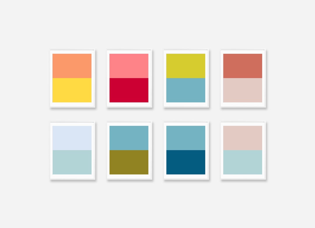 Color Block Abstract Printable, Colour Block, Colour Prints, Set of 8 ...