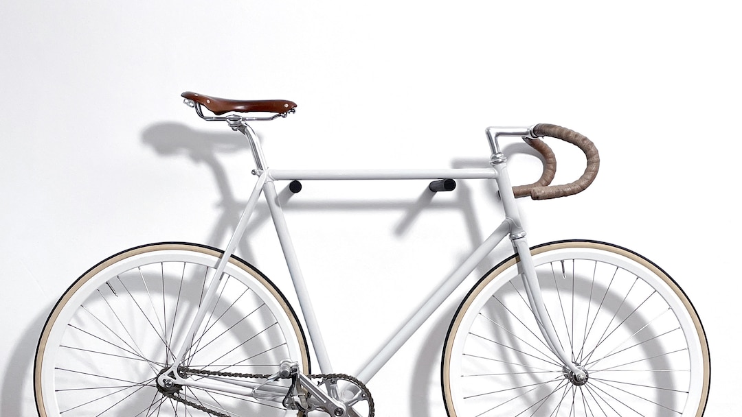 Minimalist Black Bike Rack, Bicycle Storage, Wooden Bike Hook // BLACK ...
