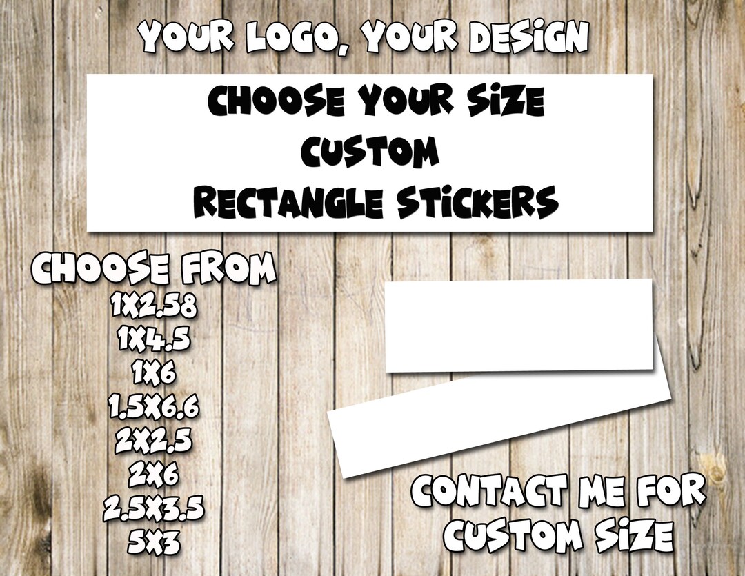 Printed Rectangle Matte Sticker Labels - -add Your Image, Logo, Website ...