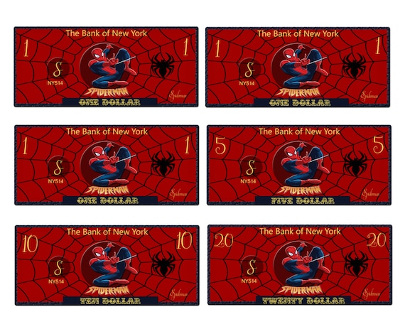 Printable Spiderman Play Money Pack Instant Download JPEG - Etsy