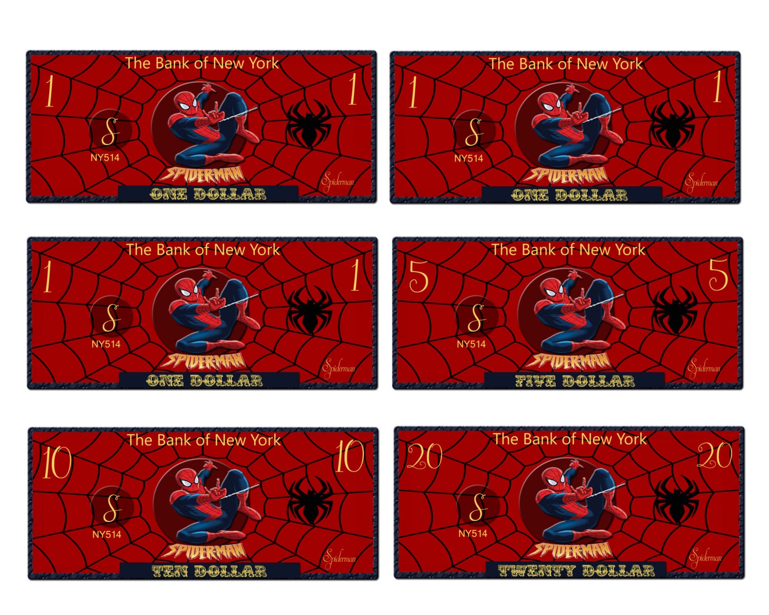 Printable Spiderman Play Money Pack - Instant Download JPEG Reward ...