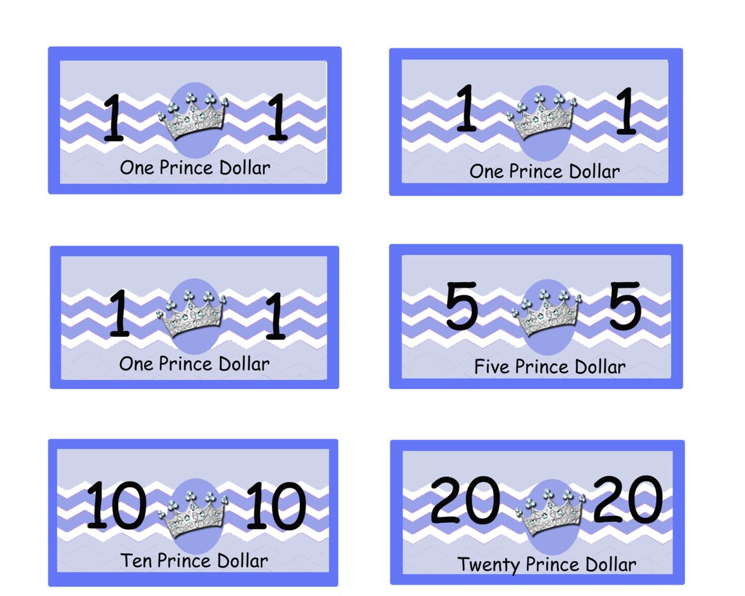 Prince Pack Play Money Instant Download JPEG - Etsy