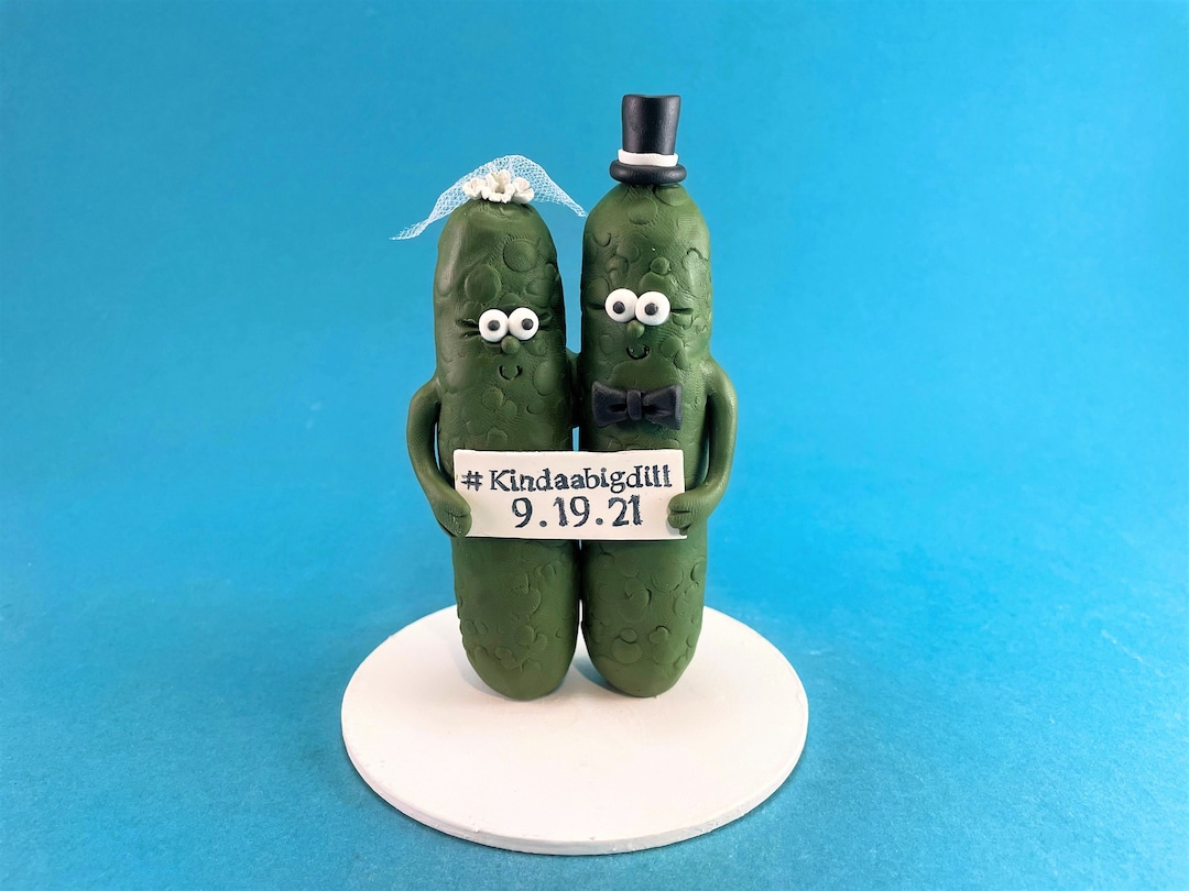 Customized Pickle Wesdding Cake Topper - Etsy