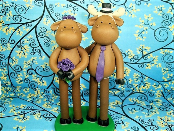 Customized Moose Wedding Cake Topper | Etsy