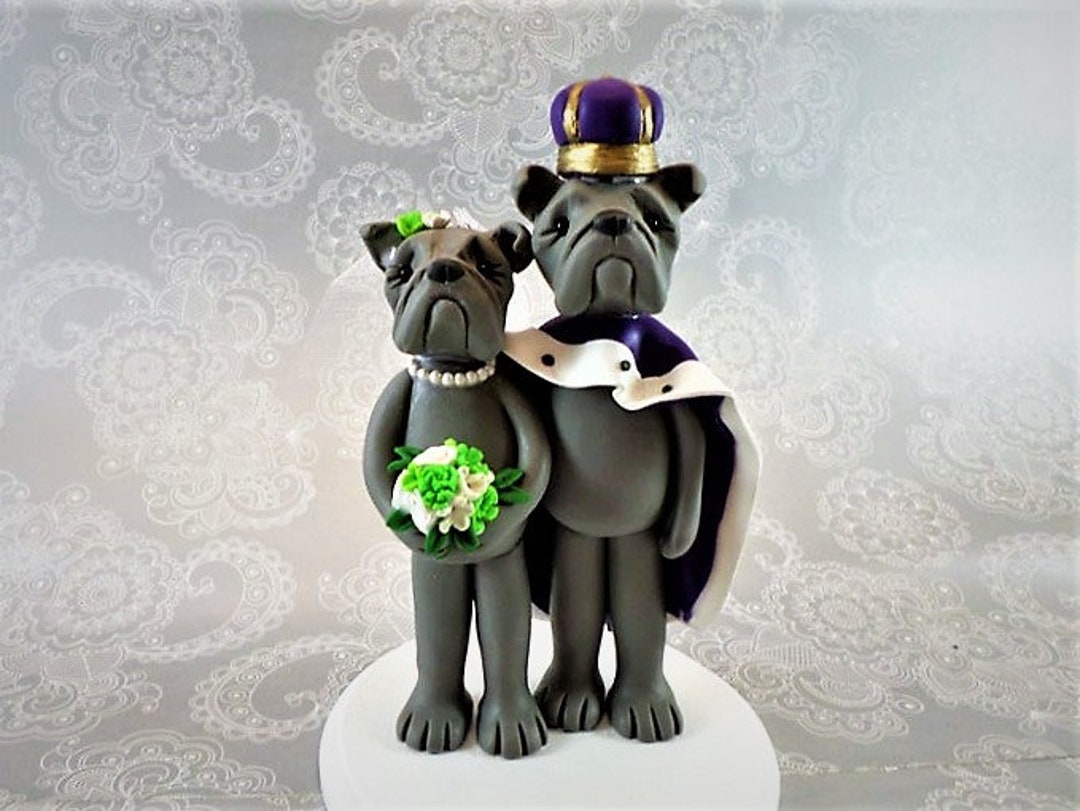 Duke Dog Mascot Personalized Bride & Groom Wedding Cake Topper - Etsy
