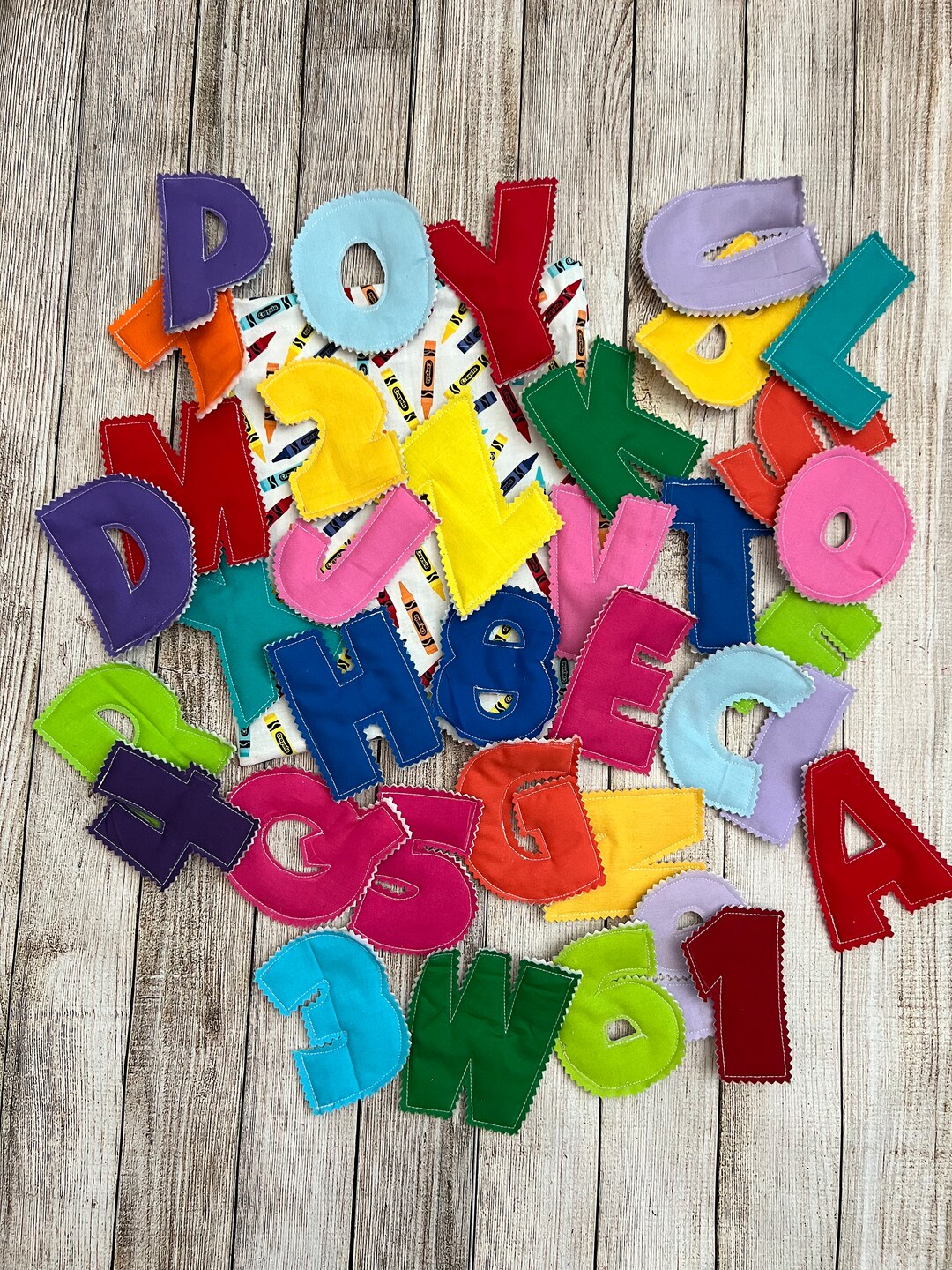 Fabric Alphabet LETTERS & NUMBERS SET Learning Letters, Fabric Letters ...