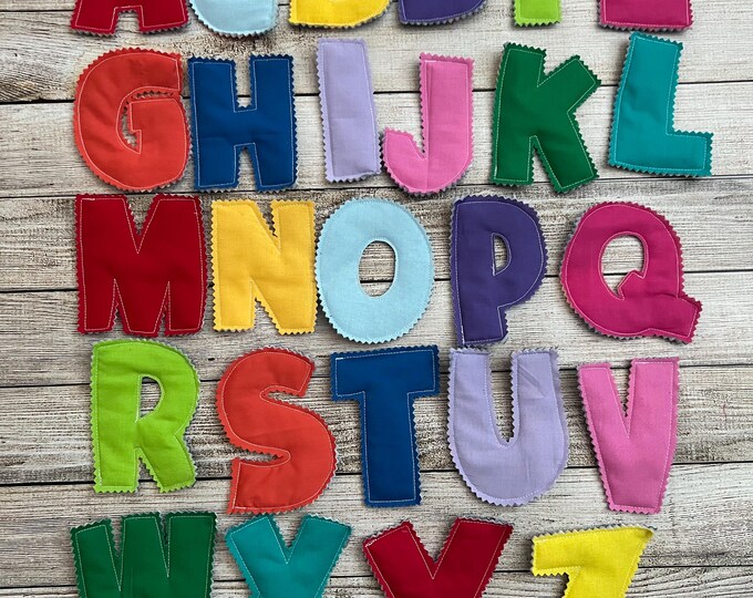 Fabric Alphabet LETTERS & NUMBERS SET- Learning Letters, Fabric Letters ...