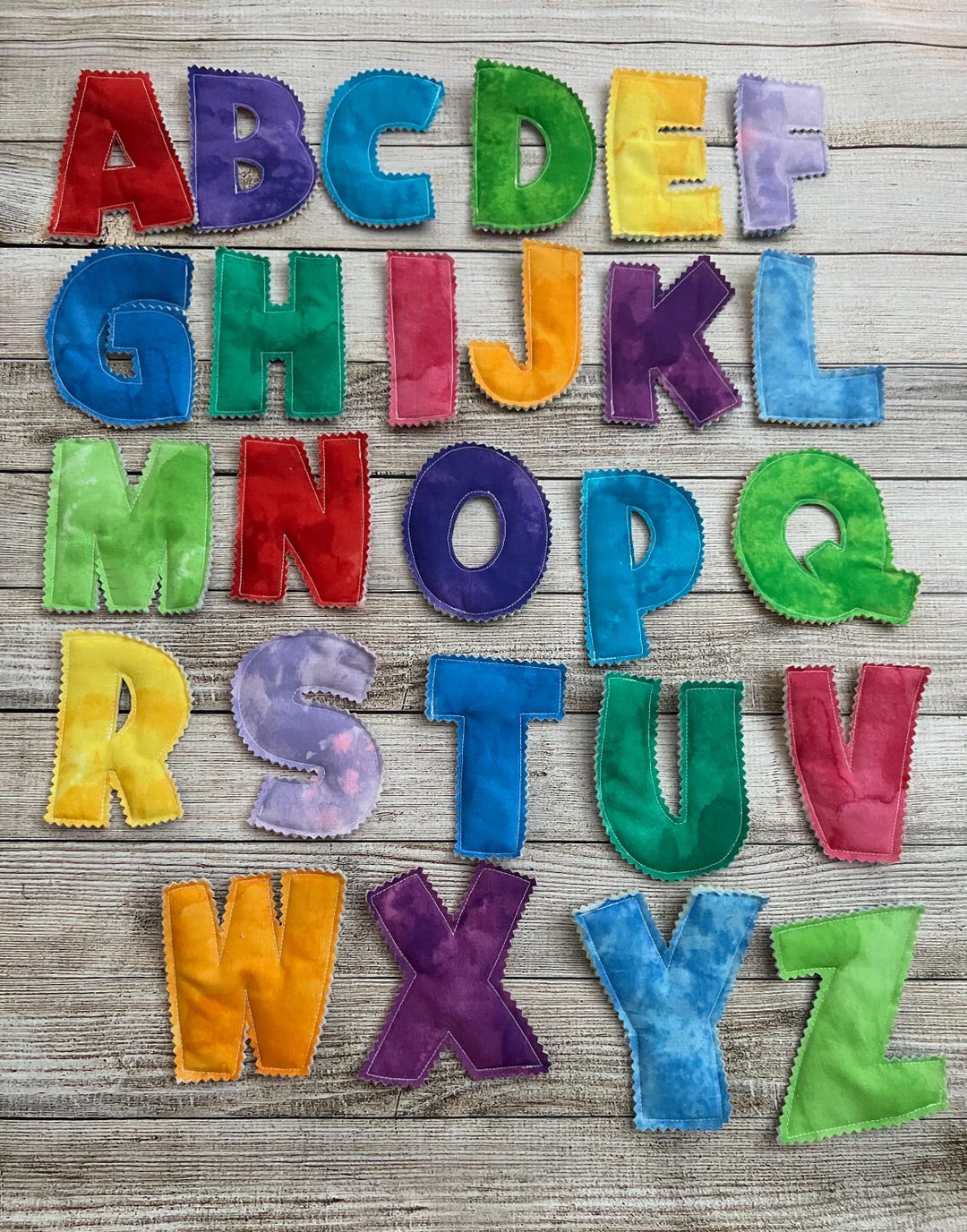 Fabric Alphabet LETTERS & NUMBERS SET- Learning Letters, Fabric Letters ...