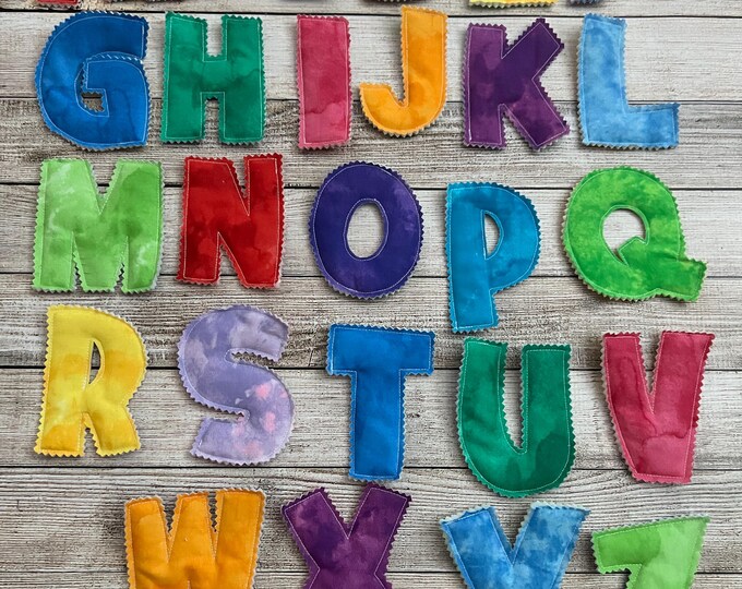 Fabric Alphabet LETTERS & NUMBERS SET- Learning Letters, Fabric Letters ...