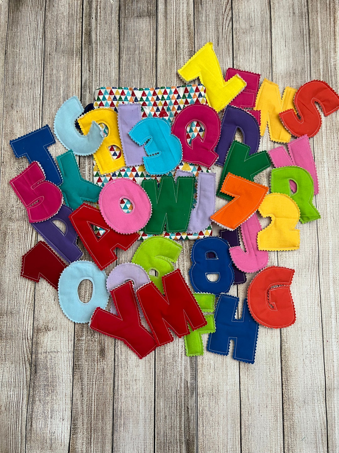 Fabric Alphabet LETTERS & NUMBERS SET- Learning Letters, Fabric Letters ...