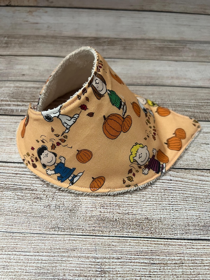 3-6 Month-snoopy Charlie Brown Fall/thanksgiving Bandana Drool Bib - Etsy