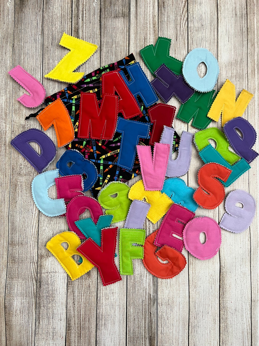 Fabric Alphabet LETTERS & NUMBERS SET- Learning Letters, Fabric Letters ...