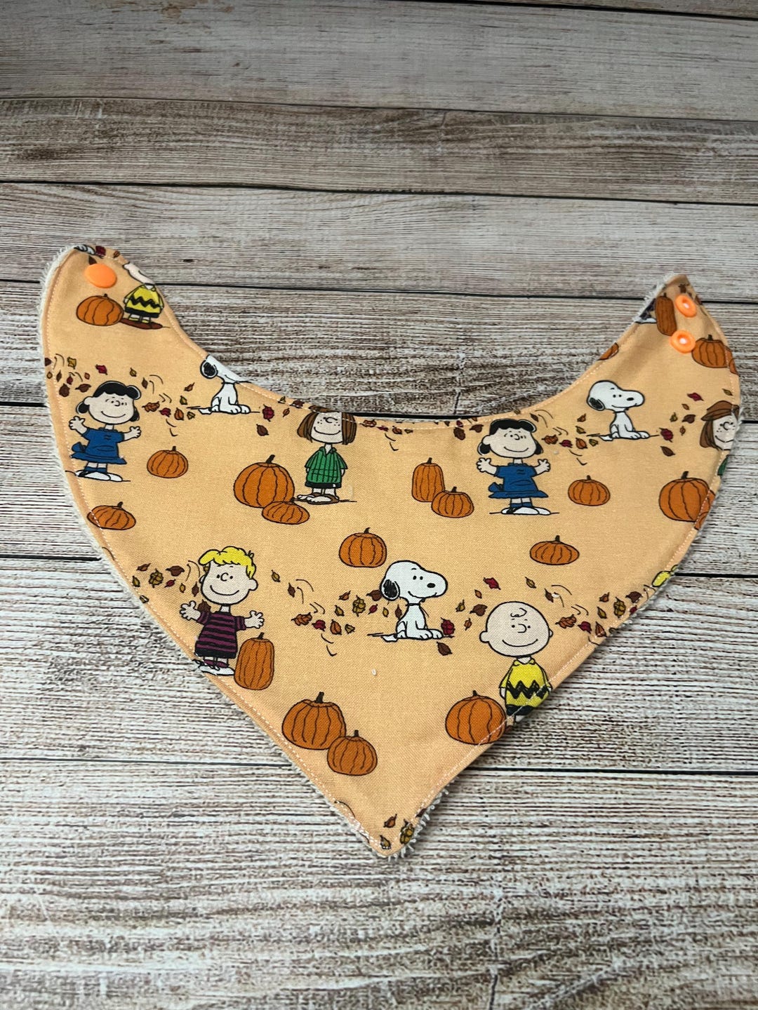 3-6 Month-snoopy Charlie Brown Fall/thanksgiving Bandana Drool Bib - Etsy