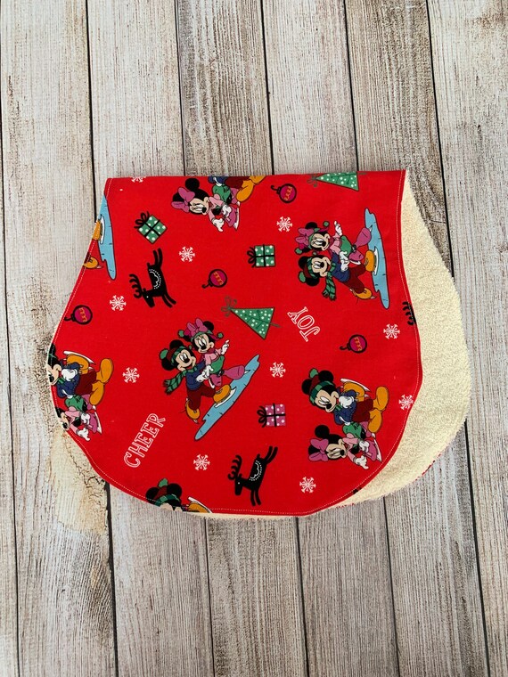 Mickey & Minnie Mouse Christmas Burp Cloth | Etsy
