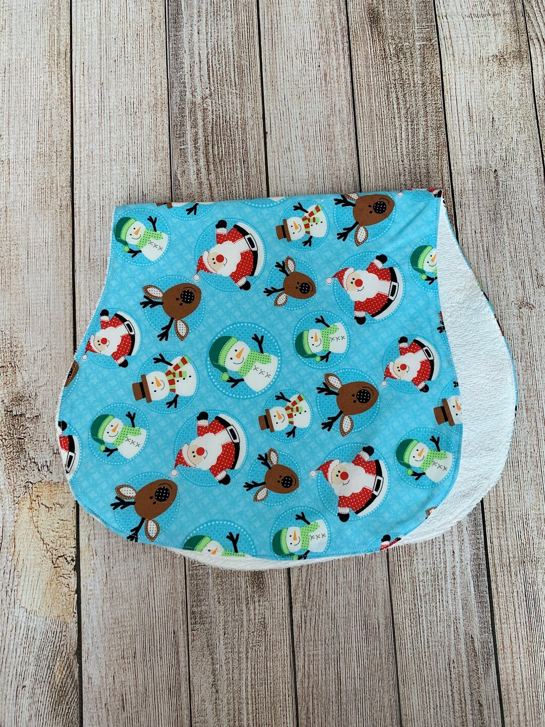 Christmas Santa/snowmen Burp Cloth - Etsy