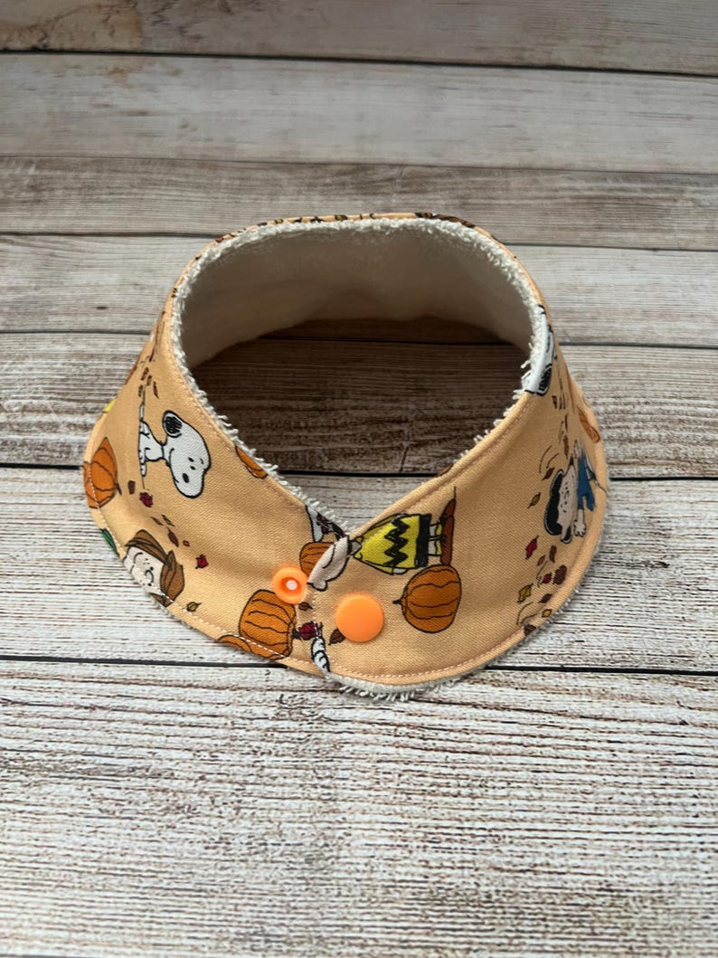 3-6 Month-snoopy Charlie Brown Fall/thanksgiving Bandana Drool Bib - Etsy