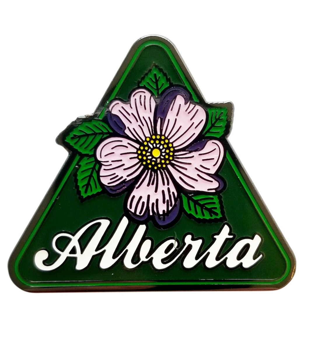 Alberta Canada Wild Rose Enamel Pin Canada Hard Enamel Pins Canadian ...
