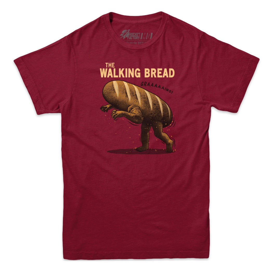The Walking Bread T-shirt Funny Bread Zombie T Shirts | Etsy