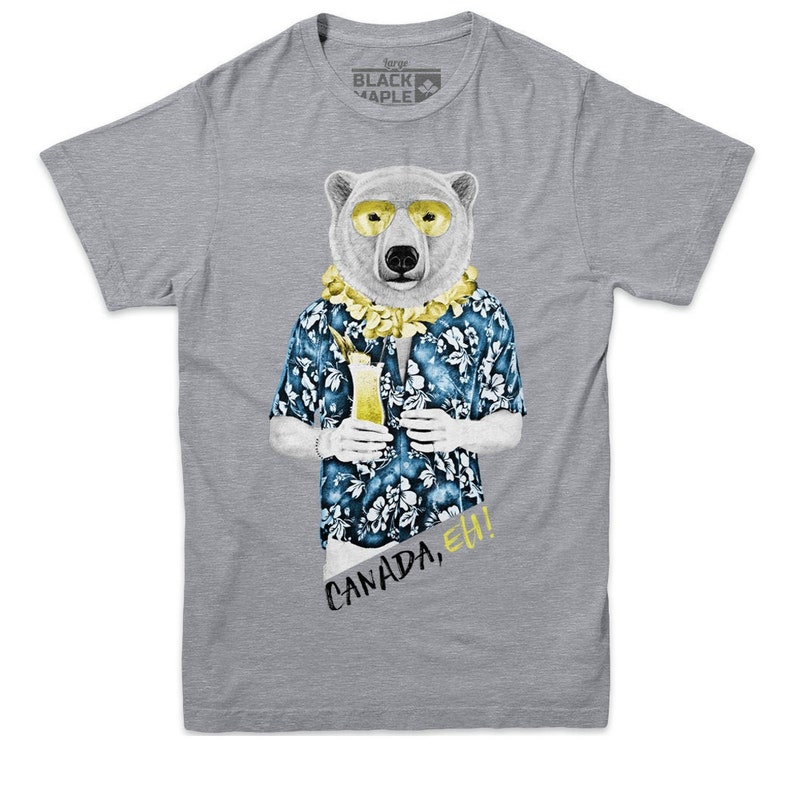 Funny Canada T Shirts Polar Bear With Daiquiri T-shirt | Etsy