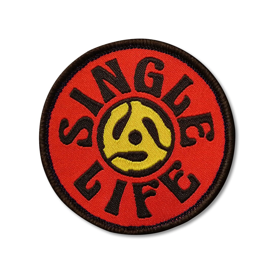 Single Life Iron on Patches | Embroidered Sew on Record Patches | Vinyl ...
