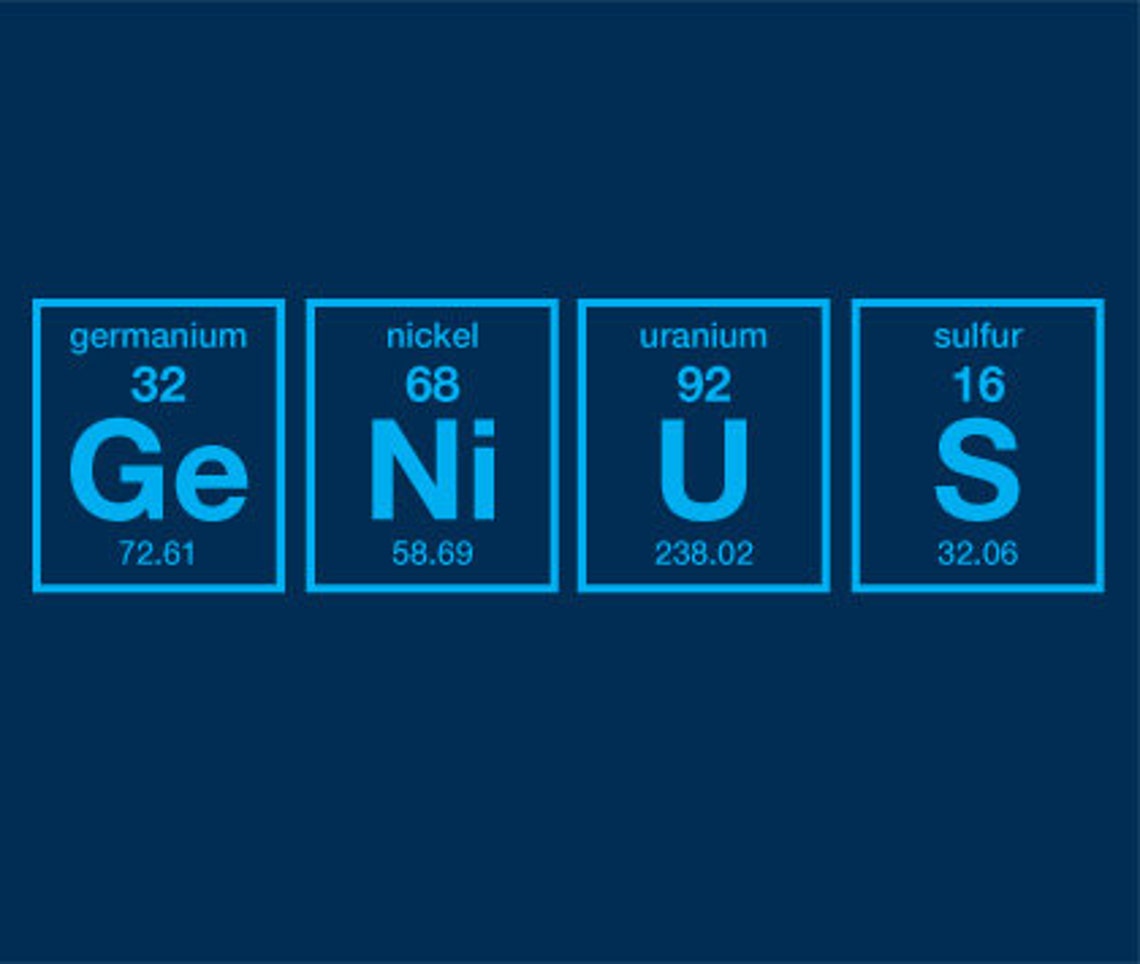 Genius Elements T Shirt Periodic Table of Elements Funny - Etsy Canada