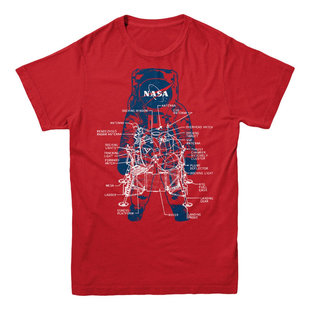 NASA Lander Astronaut Diagram T Shirt | NASA Lander Astronaut Diagram ...